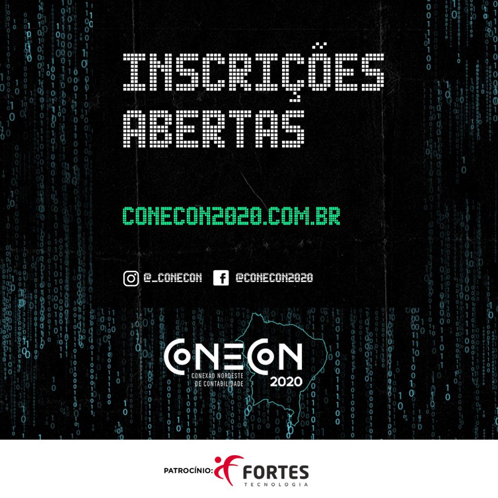 Inscrições abertas – CONECON 2020 – 21 a 23/10/2020 – CRC-CE